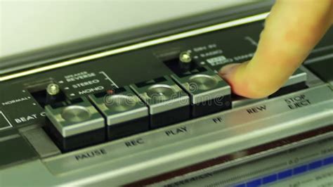Pushing Button On The Audio Cassette Player Stock Video Video Of
