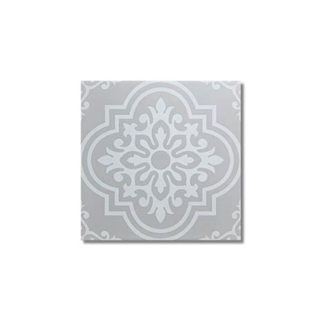 Bowral Grey Matt Encaustic Patterned Floor Tile 300x300mm Why Not Tiles