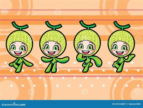 Cute Melon Isolated Colorful Vector Fruit Icon 282834530
