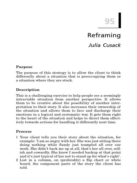 Reframing Pdf Psychology Psychological Concepts