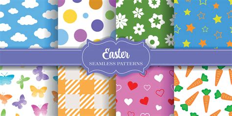 Set Of Seamless Easter Patterns Collection Of Easter Textures 39944705 Vector Art At Vecteezy
