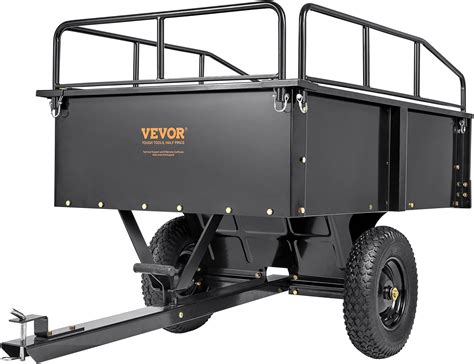 Vevor Atv Trailer Heavy Duty Steel Dump Cart Tow Behind