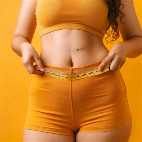 Mujer Midiendo La Cintura Con Cinta De Sobrepeso Persona Cuidado Del Cuerpo Midiendo El Fondo
