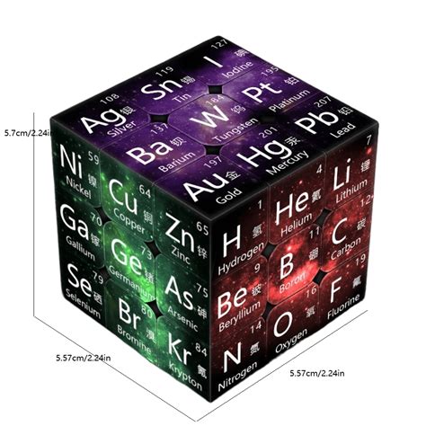 3x3x3 Chemical Element Educational Puzzle Cube Creative Learning Toy