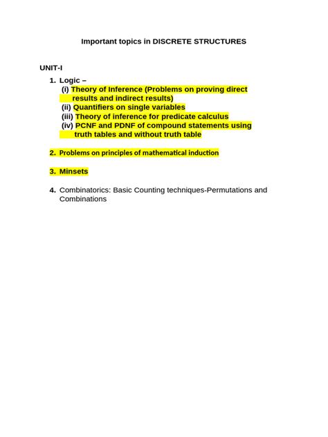 Important Topics In Discrete Structures Pdf Group Mathematics