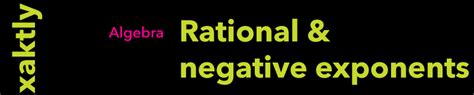 Rationalnegative Exponents