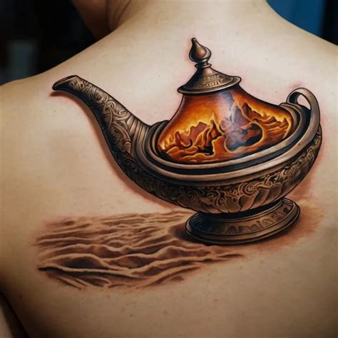 Genie Lamp Tattoo Meaning Symbolism 71 Designs Hbtat2