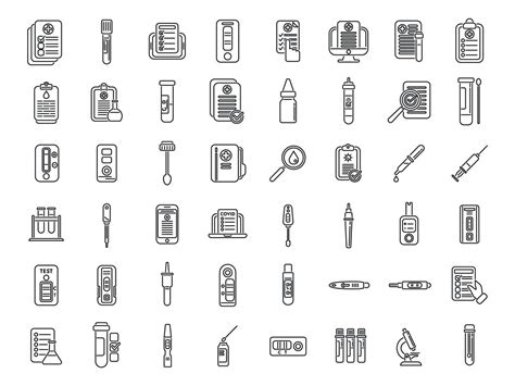 Test Result Icons Set Outline Vector Hiv Test 12322506 Vector Art At