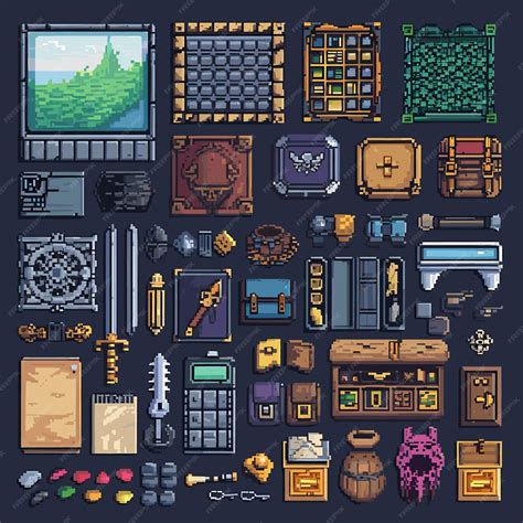 Colorful Pixel Art Gui Elements For Game Design Premium Ai Generated Vector