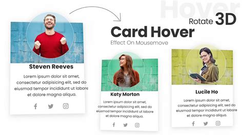 Card Hover Effect 3d Rotate Effect For Elements On Mousemove No Plugins Html Css