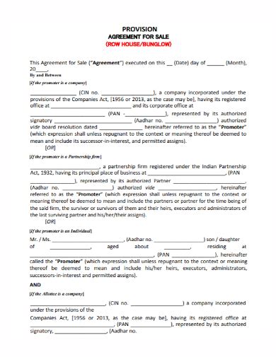 Free 10 Sales Provision Agreement Samples In Pdf