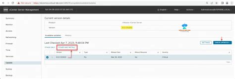 update vcenter server appliance vcsa from vami portal vgeek tales