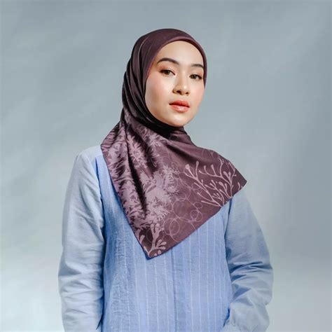 Jual Zoya Karibia Coffee Quartz Kerudung Hijab Segiempat Motif With Pouch Ziplock Bahan Poly