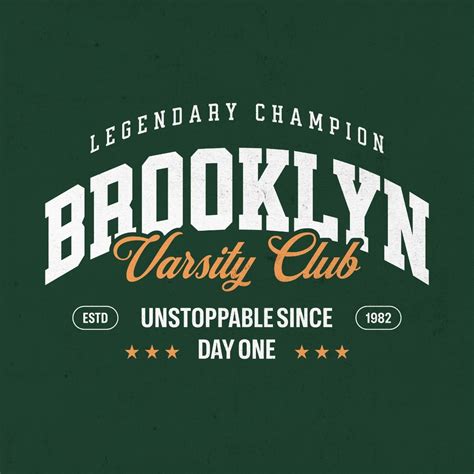 Customizable Brooklyn Varsity Club T Shirt Design Template Style Typography Shirt Design