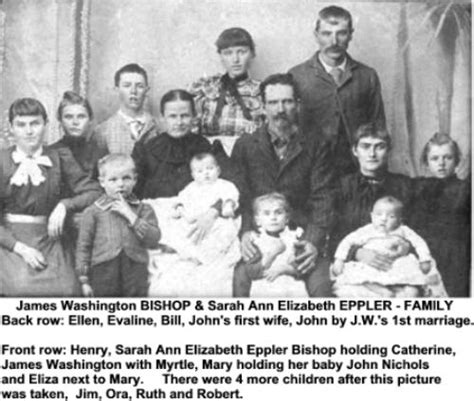 James Washington Bishop And Sarah Ann Elizabeth Eppler