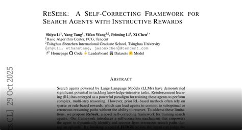 Paper Page Reseek A Self Correcting Framework For Search Agents With