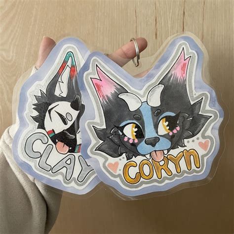 Custom Fursona Fursuit Badge Headshot Laminated Etsy Badge Fursuit
