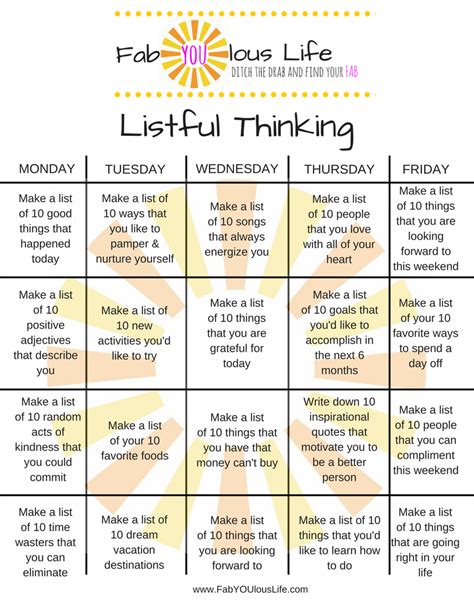 Listful Thinking Fabyoulous Life