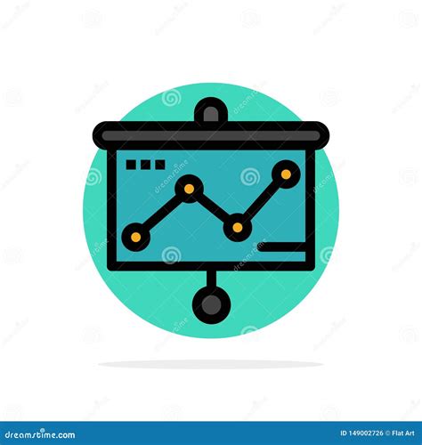 Chart Presentation Graph Projector Abstract Circle Background Flat Color Icon Stock Vector