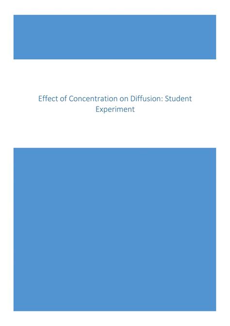 Rate Of Diffusion Of Ammonia Into Agar Cubes Biology Year 11 Qce