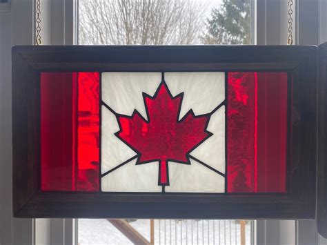 Stained Glass Canada Flag Etsy