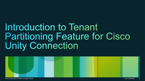 ppt tenant partitioning feature for cisco unity connection 10 0