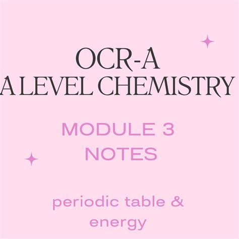Ocr A Level Chemistry Module 3 Notes Etsy