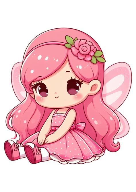 Desenho Infantil Fada Fofinha Com Asas De Borboleta Png