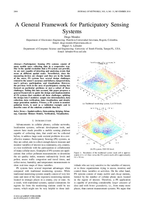 Pdf A General Framework For Participatory Sensing Systems
