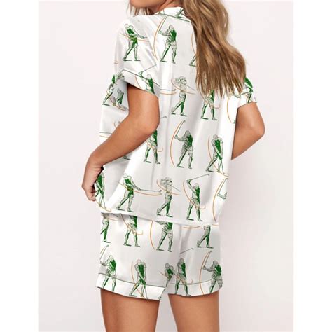 Phases Of A Golf Swing Satin Pajama Set For Women Grishko