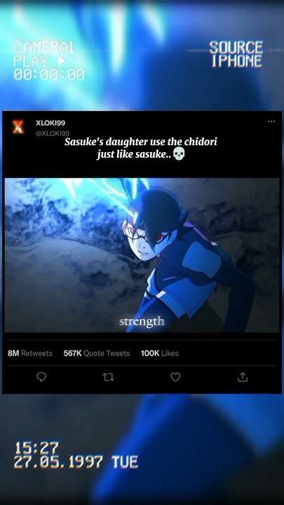 Sasukes Daughter Uses The Chidori Shorts Anime Naruto Sasukedit Narutoedits Sasuke