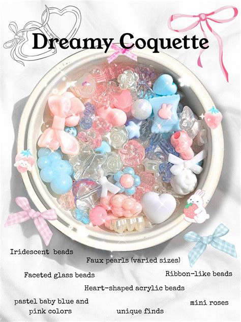 Coquette Bead Soup Mix Y2k Kawaii Diy Jewelry Kit Etsy