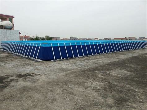 Rectangular Metal Frame Above Ground Pool With Sand Filter Pumps