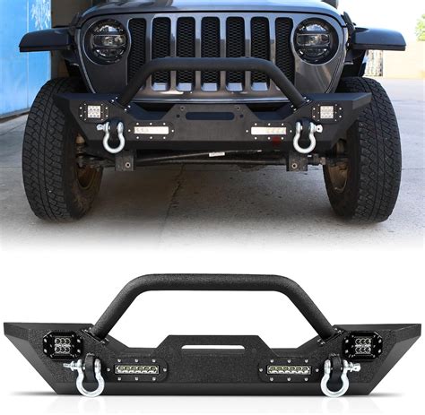Peforway Front Bumper Fits For Jeep Wrangler Jk Jl 2007 2024 2025 For