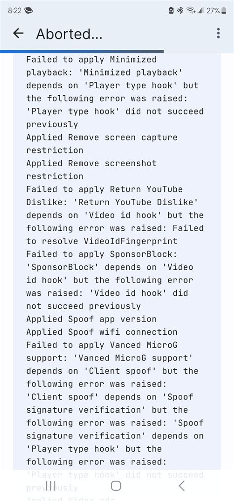 Cant Repatch Keeps Aborting R Revancedapp