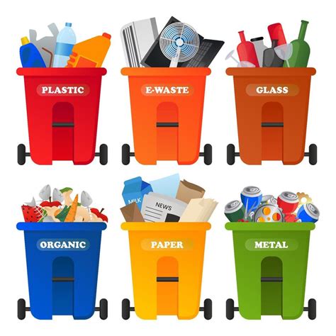 Set Of Different Trash Bin Vector 16469460 Vector Art At Vecteezy