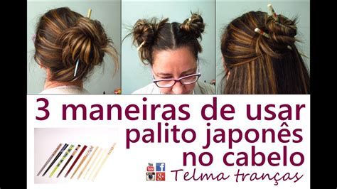 Como Prender O Cabelo Com Palito Japonês Telma Tranças Youtube