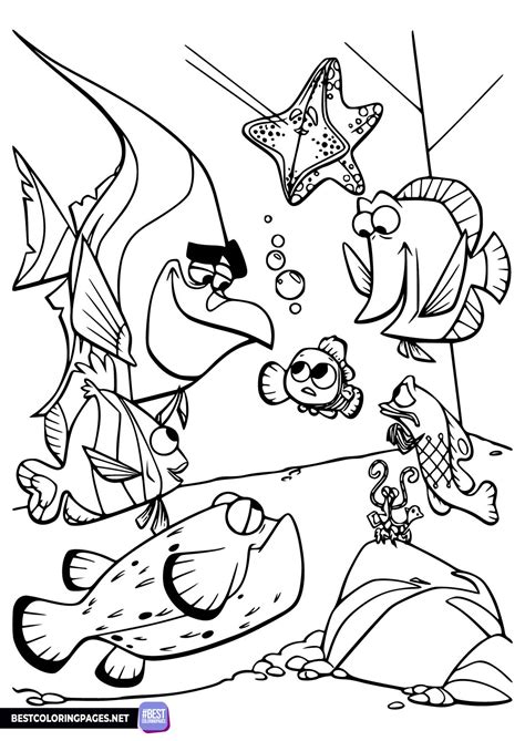 Finding Nemo Characters Coloring Pages