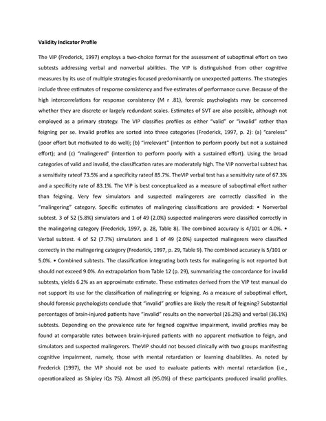 Validity Indicator Profile The Vip Is Distinguished From Other