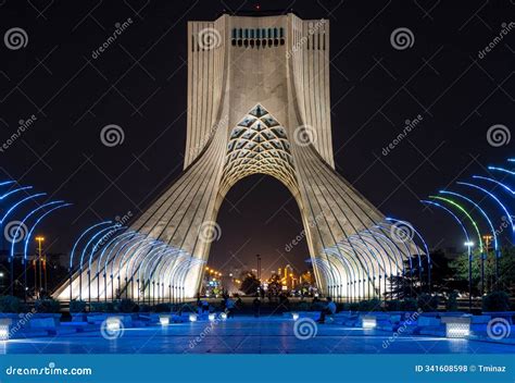 Azadi Tower With Visible Of Dust And Air Pollution In The City Tehran Iran Editorial Image
