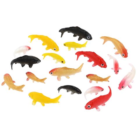 Xthrotsenk 20pcs Mini Fish Fake Koi Fish Cute Miniature Fake Fish