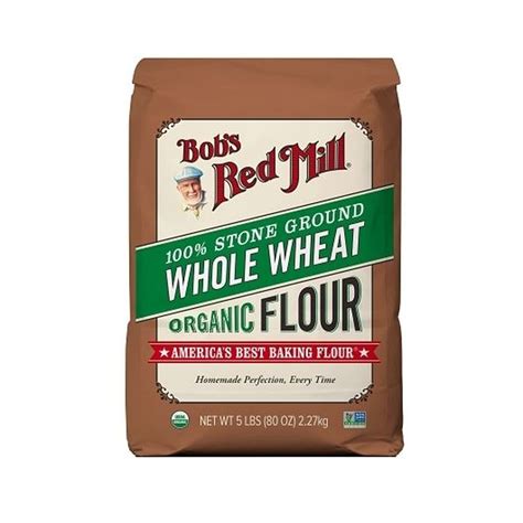Bobs Red Mill Organic Ground Whole Wheat Flour 5 Pound 8 Per Case