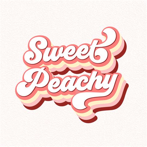 Peachy Logo Retro Svg Png Custom Text Name Groovy Script Logo Design