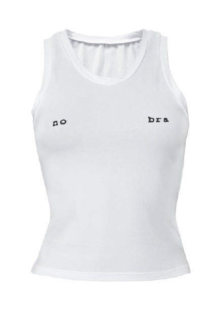 No Bra Crop Top White Cute Lounge Outfits Stylish Tank Tops Crop