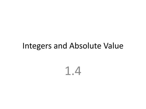 PPT Integers And Absolute Value PowerPoint Presentation Free Download ID 5615170
