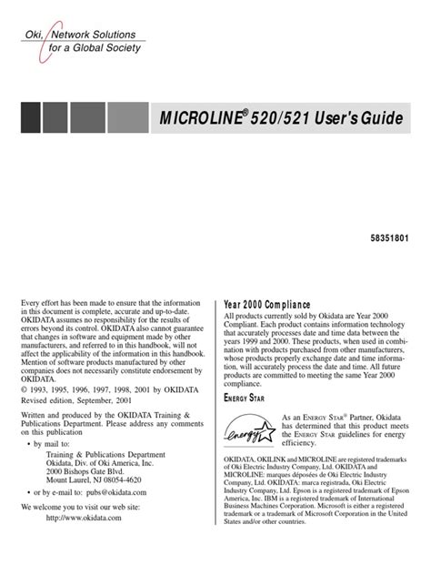 Oki Microline 521 Handbuch Englisch Pdf Printer Computing Emulator