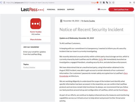 Lastpass Suffers Another Data Breach Customer Data Stolen Ghacks