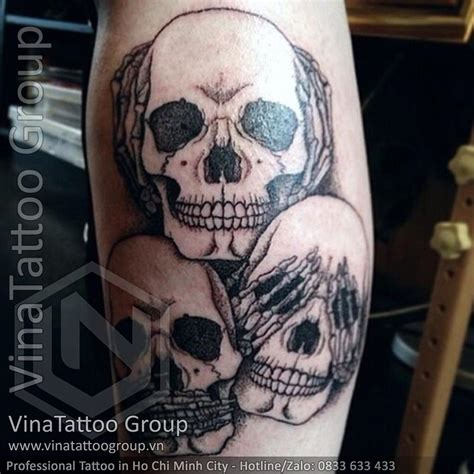 Hình Xăm đầu Lâu Sọ đầu Vinatattoo Group