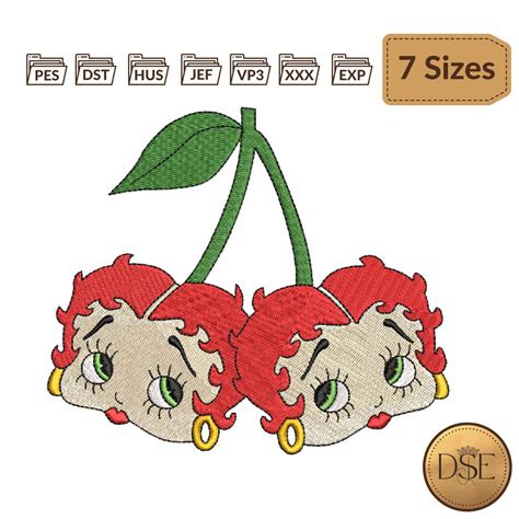 Betty Boop Cherry Bomb Embroidery Design Etsy