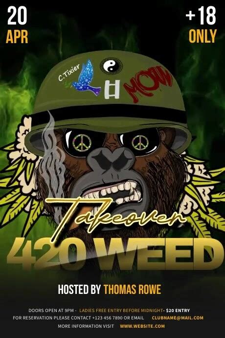 420 Weed Party Template Postermywall